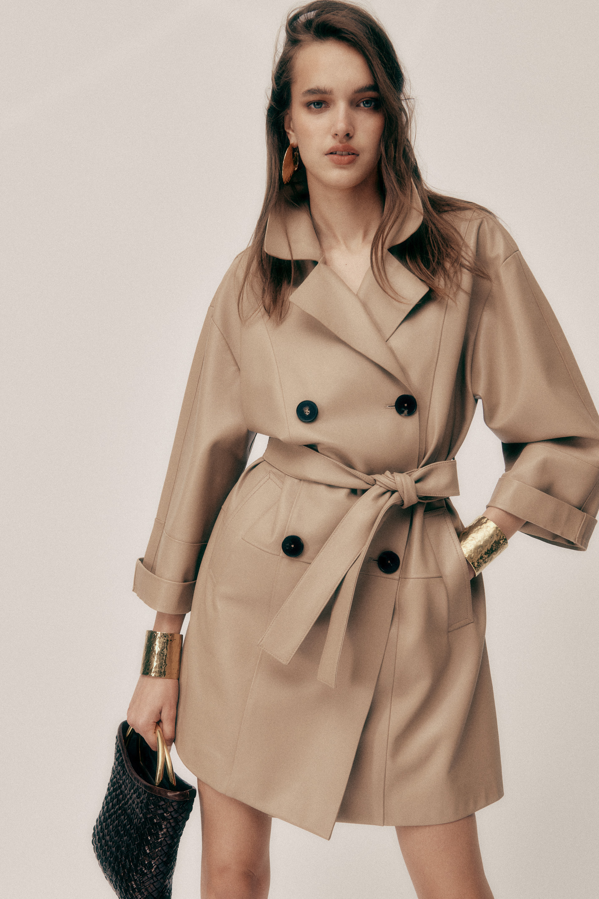 Vespaio - Leather trench coat | Luisa Spagnoli